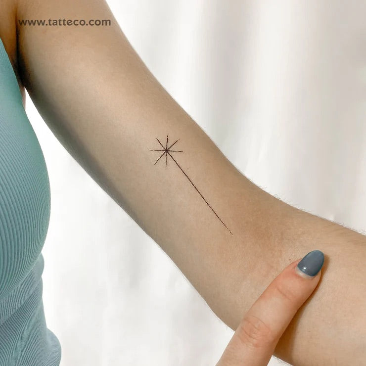 Shooting Star Name Tattoos Shooting Star Temporary Tattoo Etsy