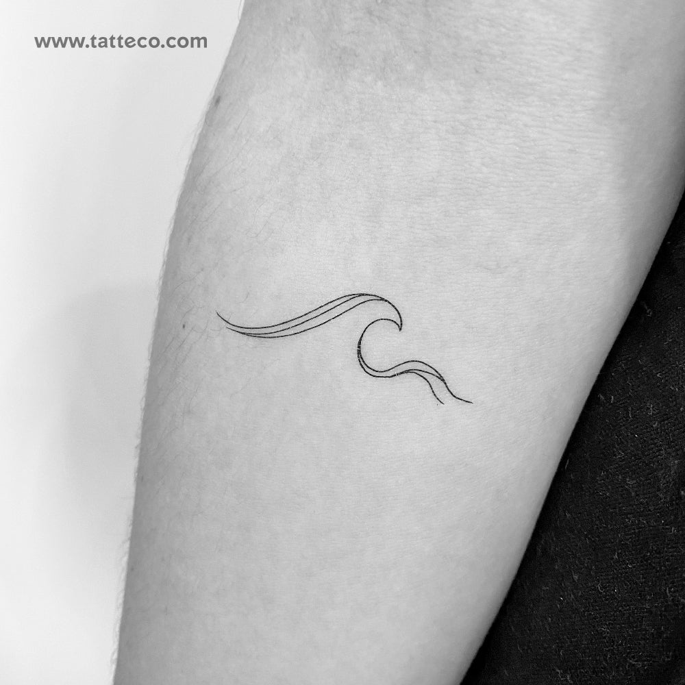 Simple Ocean Wave Tattoo Designs
