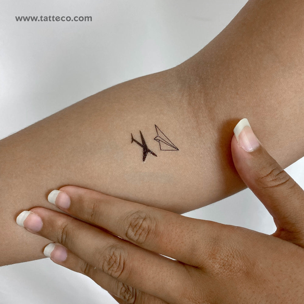 Paper Airplane Tattoo Wrist