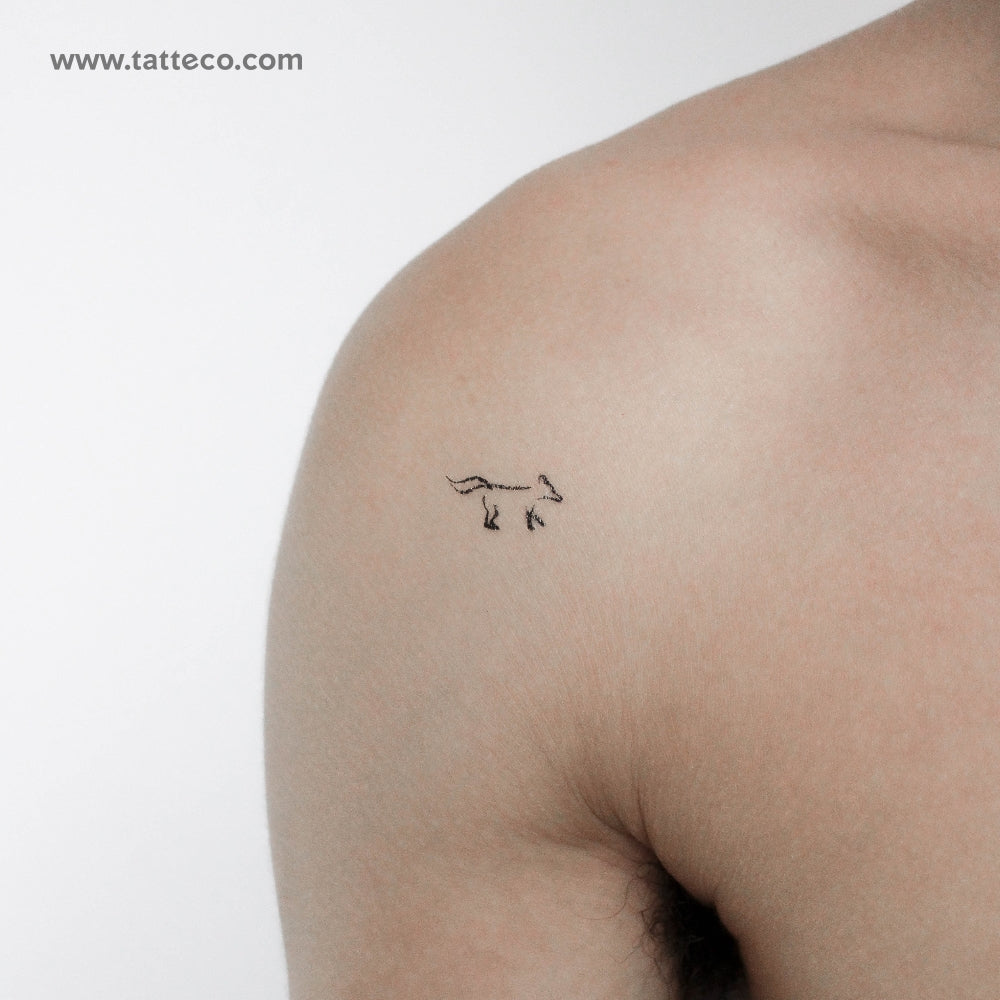 Minimalist simple wolf tattoo - Bronctattooaus.com