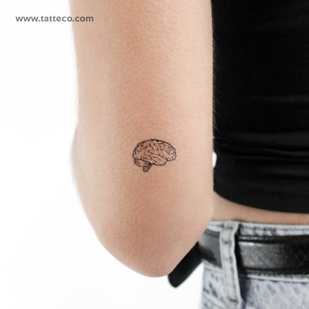 Little Brain Tattoos Little Tattoos — Engraving Style Brain Tattoo