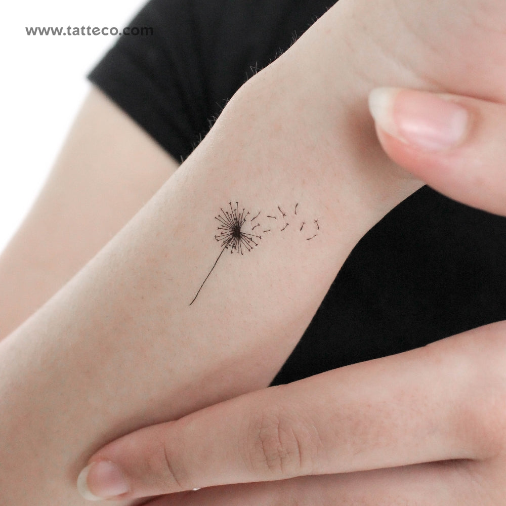 Dandelion Tattoos On Wrist Small Dandelion Temporary Tattoo (Set Of 3)