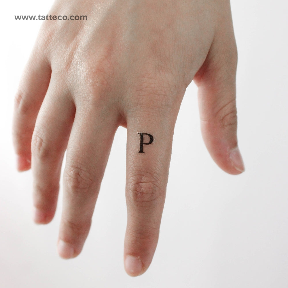 P Serif Capital Letter Temporary Tattoo - Set of 3 – Tatteco