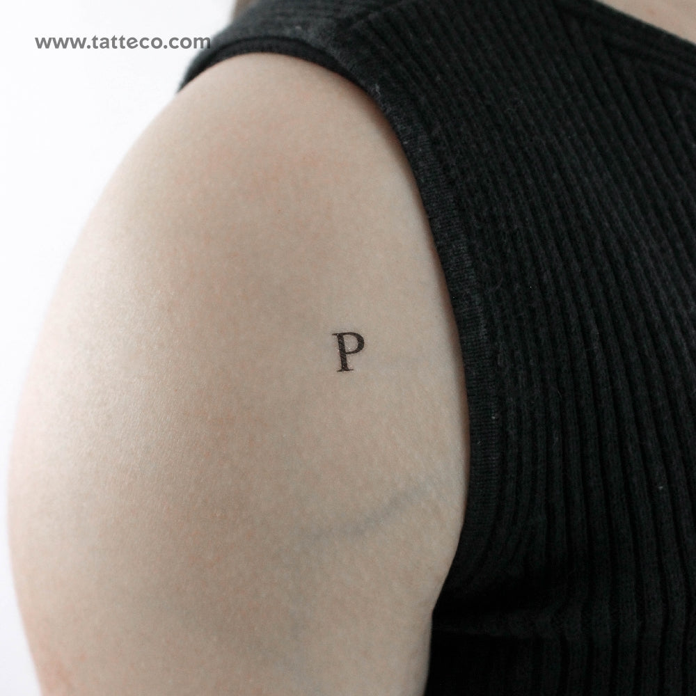 P Serif Capital Letter Temporary Tattoo - Set of 3 – Tatteco
