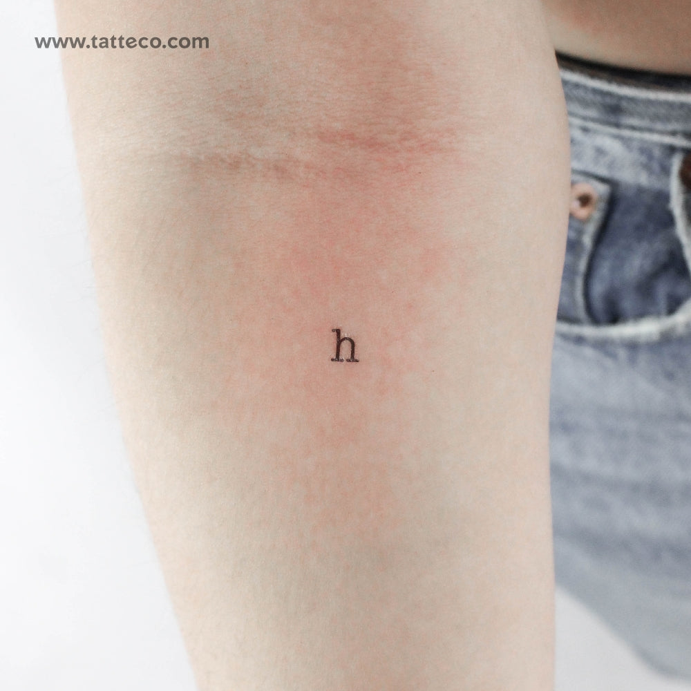 H Lowercase Typewriter Letter Temporary Tattoo - Set of 3 – Tatteco