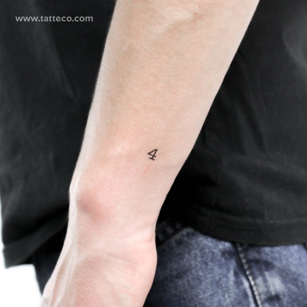 Number 4 Temporary Tattoo - Set of 3 – Tatteco