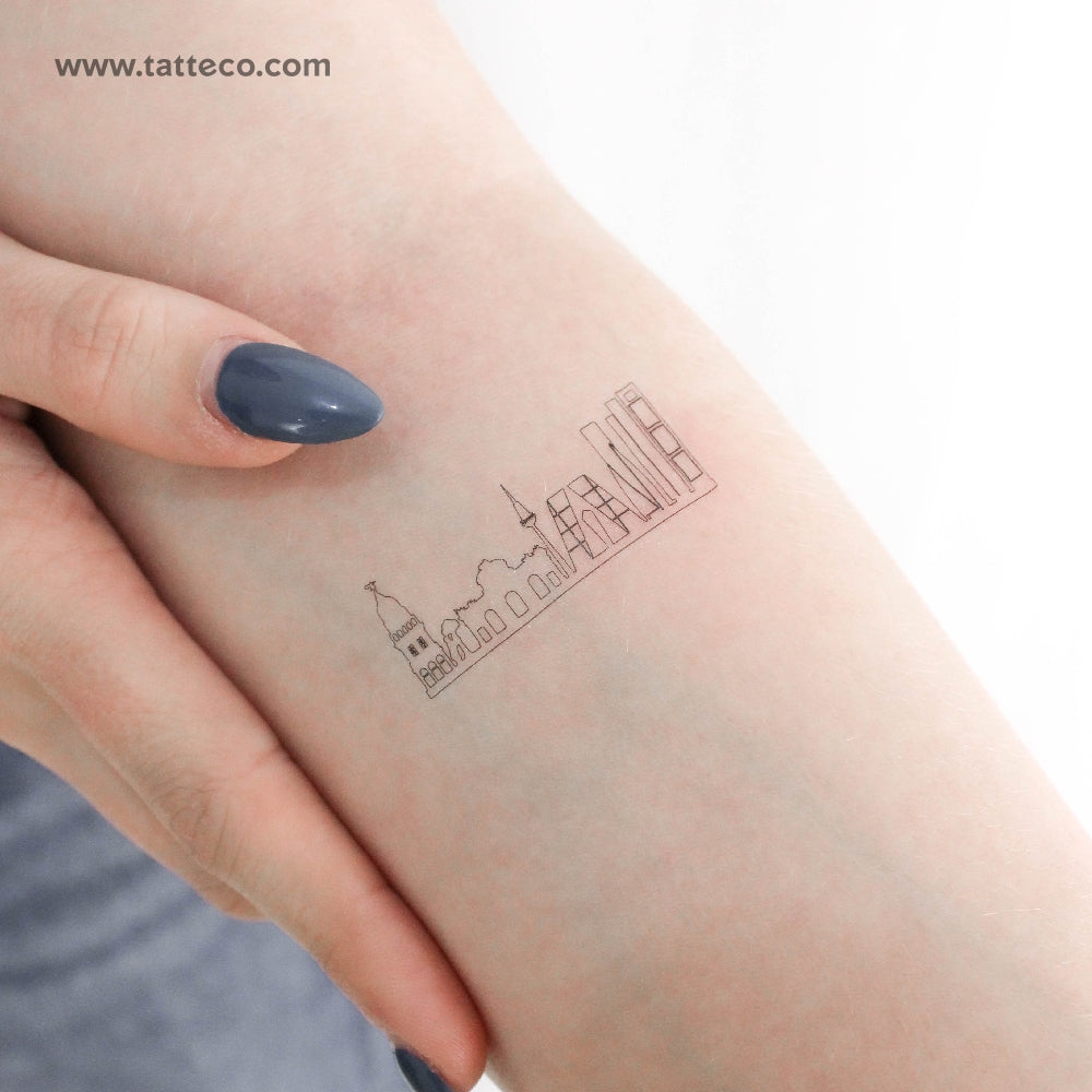Chicago Skyline Outline Tattoo