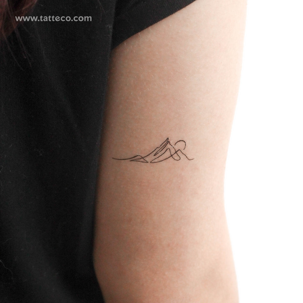 Single line mountain tattoo | Orangetattooshop.com