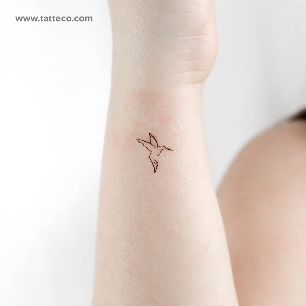 Single Line Hummingbird Temporary Tattoo - Set of 3 – Tatteco