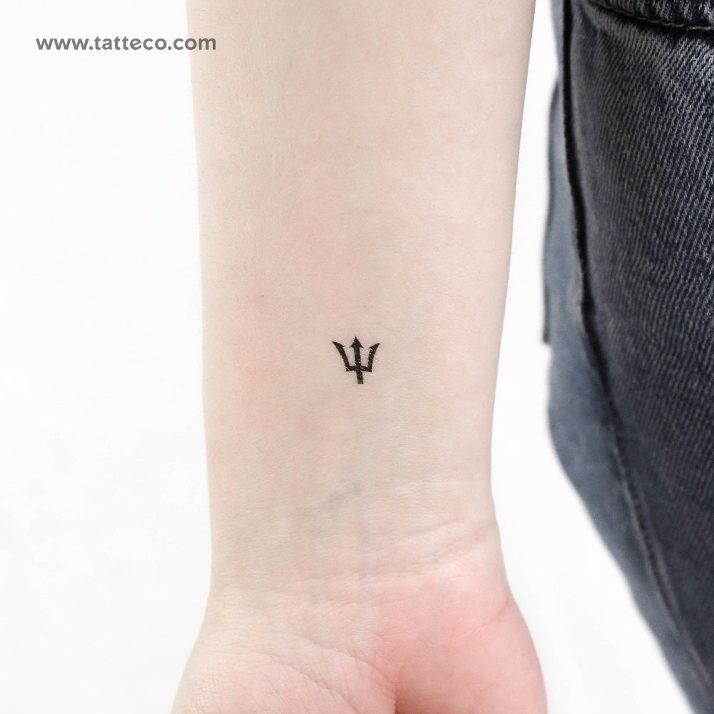 Tiny Barbados Trident Temporary Tattoo - Set of 3 – Tatteco