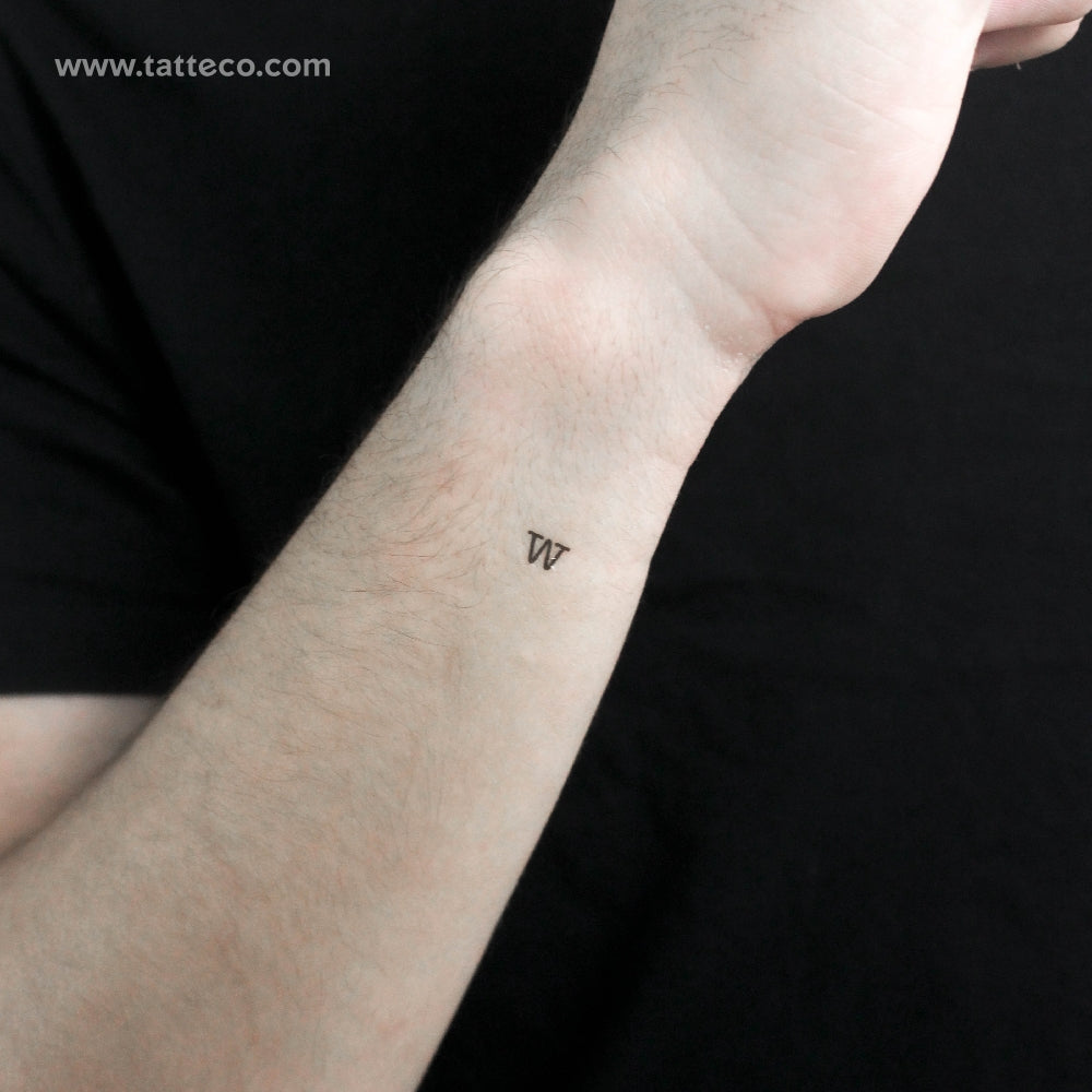 W Lowercase Typewriter Letter Temporary Tattoo - Set of 3 – Tatteco