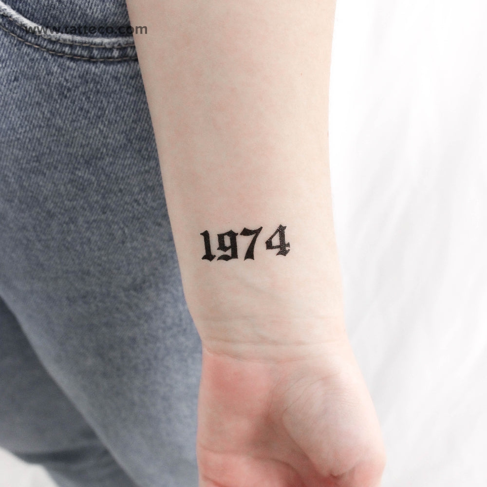 Gothic 1974 Birth Year Temporary Tattoo - Set of 3 – Tatteco