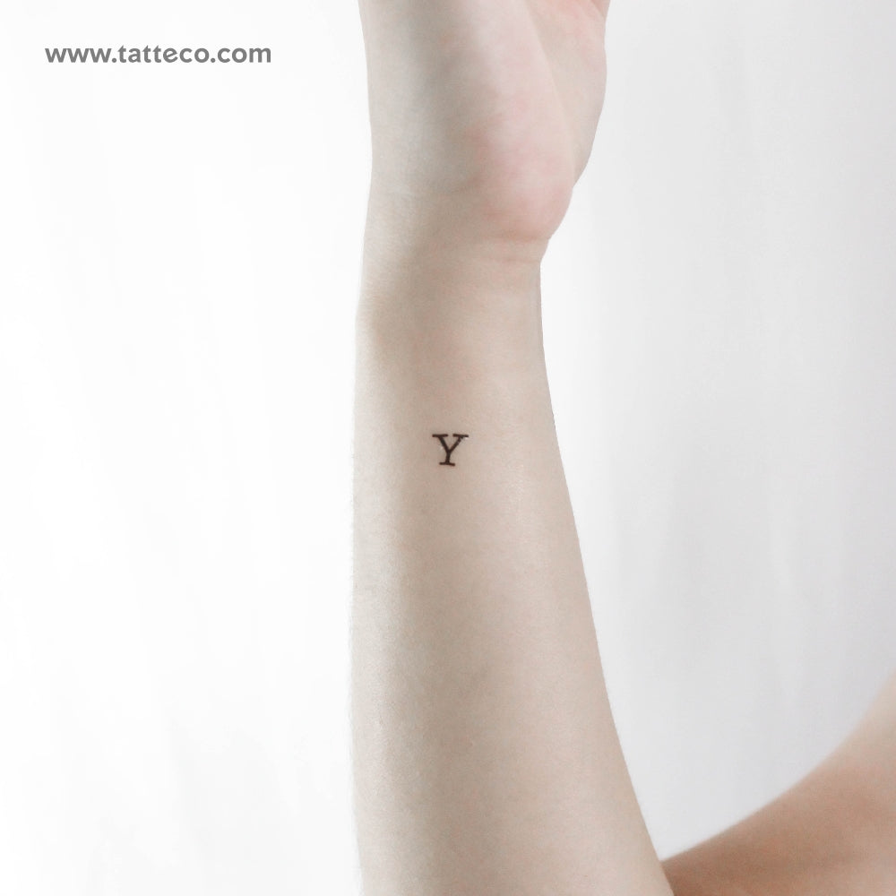 Y Uppercase Typewriter Letter Temporary Tattoo - Set of 3 – Tatteco