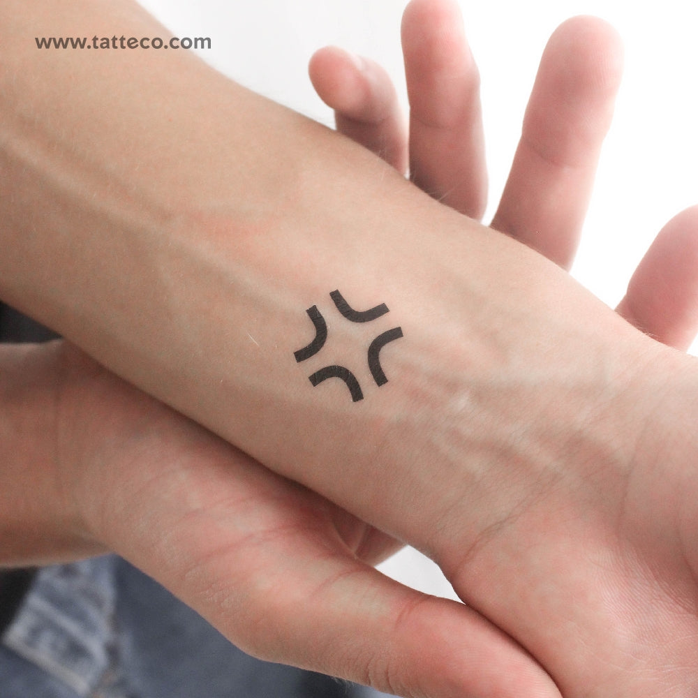 Anger Symbol Temporary Tattoo - Set of 3 – Tatteco