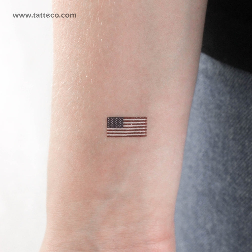 Small USA Flag Temporary Tattoo - Set of 3 – Tatteco