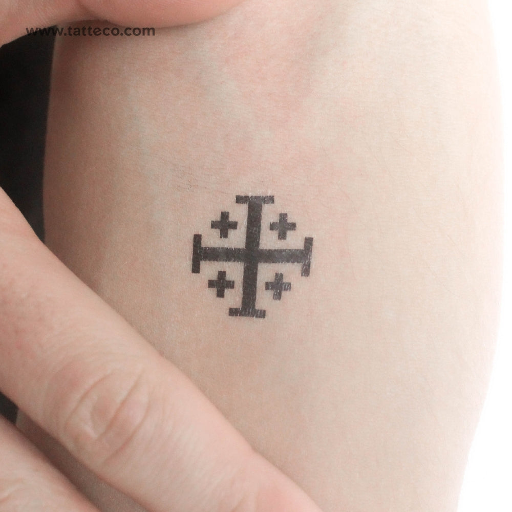 Jerusalem Cross Temporary Tattoo - Set of 3 – Tatteco