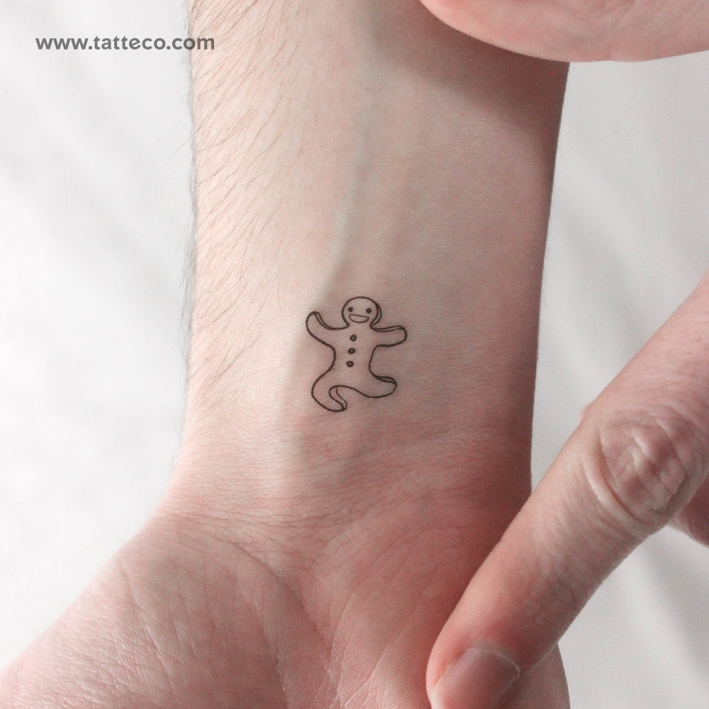 Gingerbread Man Temporary Tattoo - Set of 3 – Tatteco