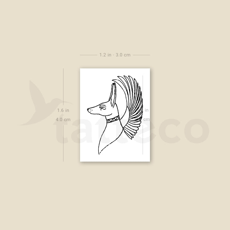 Winged Anubis Temporary Tattoo - Set of 3 – Tatteco