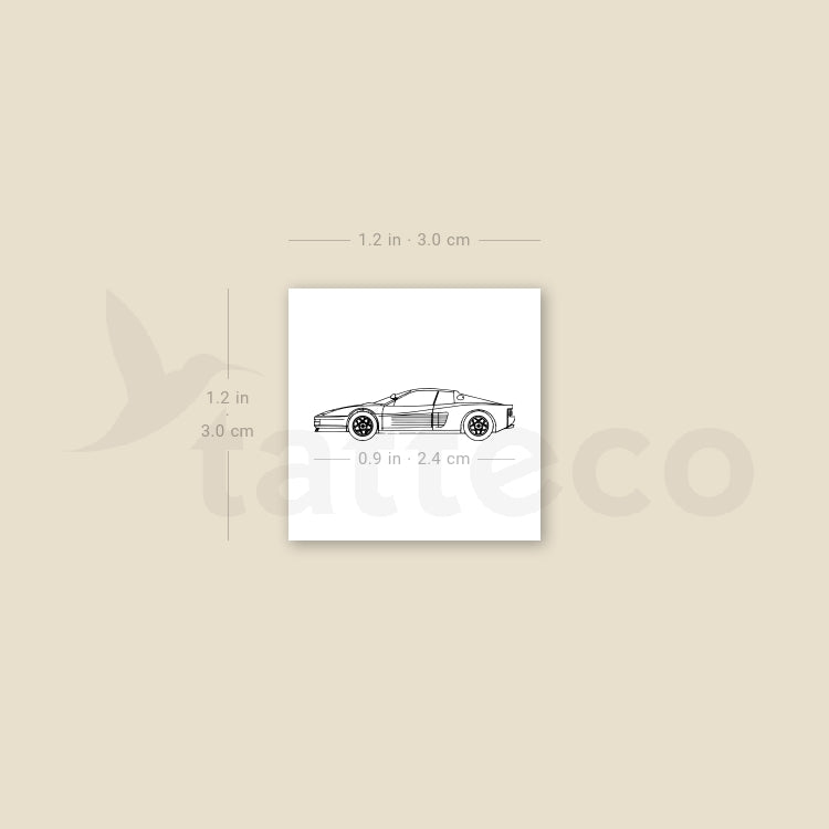 Ferrari Testarossa Temporary Tattoo - Set of 3 – Tatteco