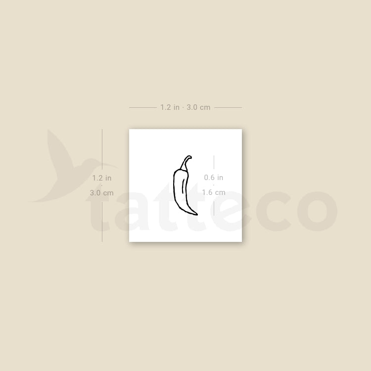 Fine Line Chili Temporary Tattoo - Set of 3 – Tatteco