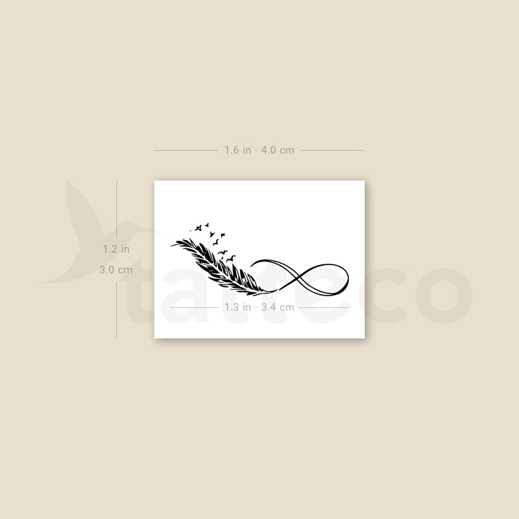 Feather Infinity Symbol Temporary Tattoo - Set of 3 – Tatteco