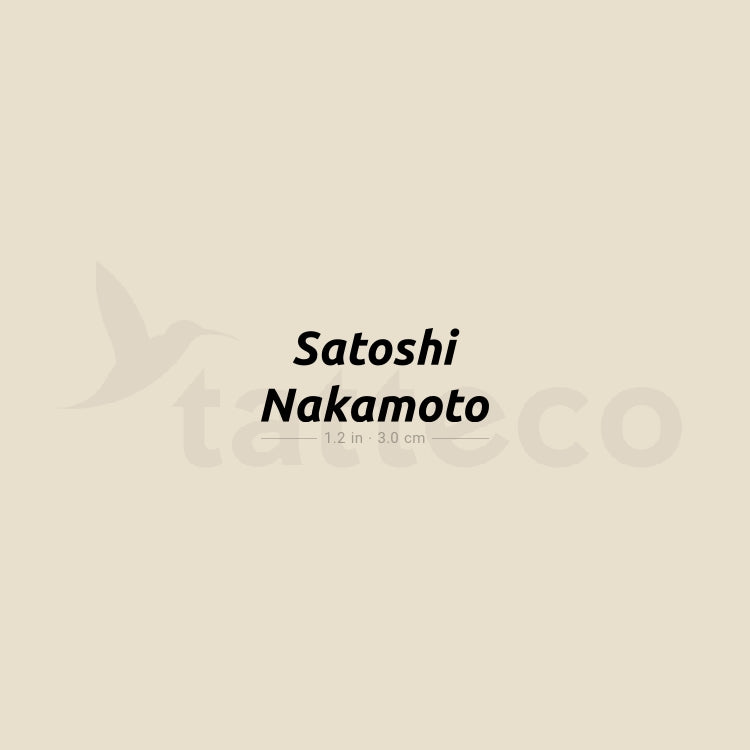 Satoshi Nakamoto Temporary Tattoo - Set of 3 – Tatteco