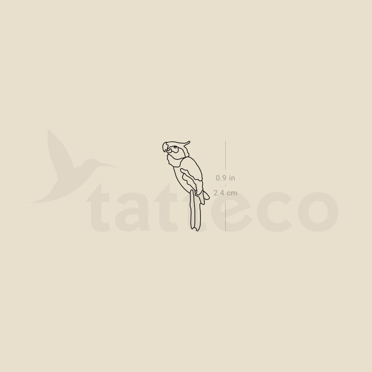 Fine Line Parrot Temporary Tattoo - Set of 3 – Tatteco