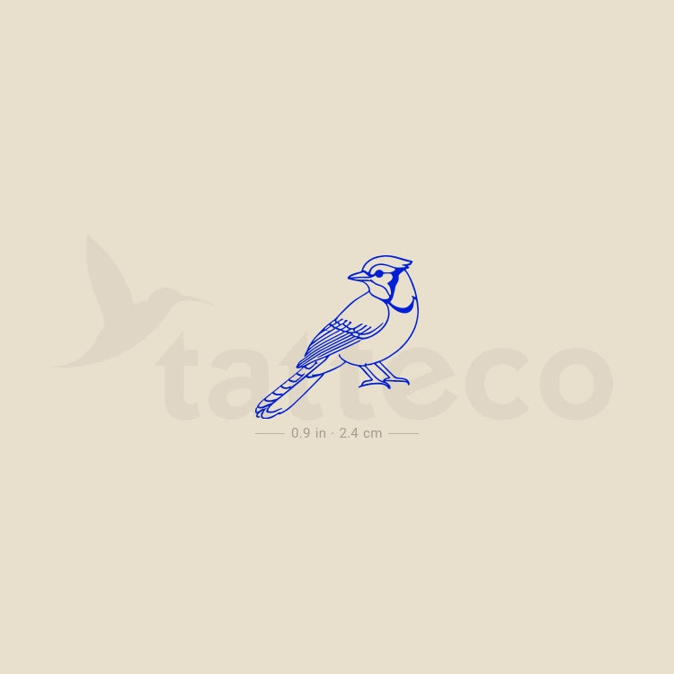 Blue Ink Blue Jay Temporary Tattoo - Set of 3 – Tatteco