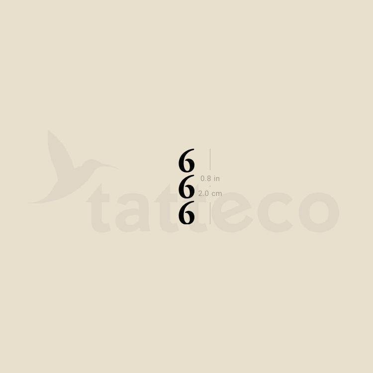 Vertical 666 Temporary Tattoo - Set of 3 – Tatteco