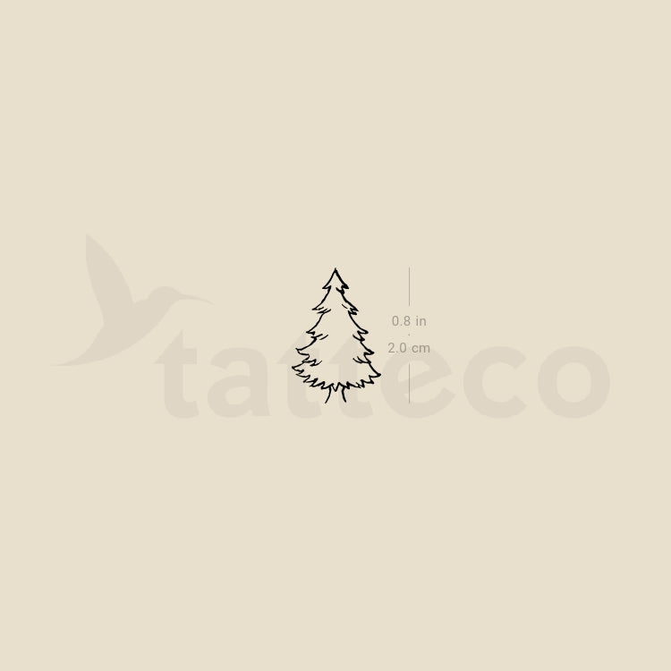 Fine Line Pine Tree Temporary Tattoo - Set of 3 – Tatteco