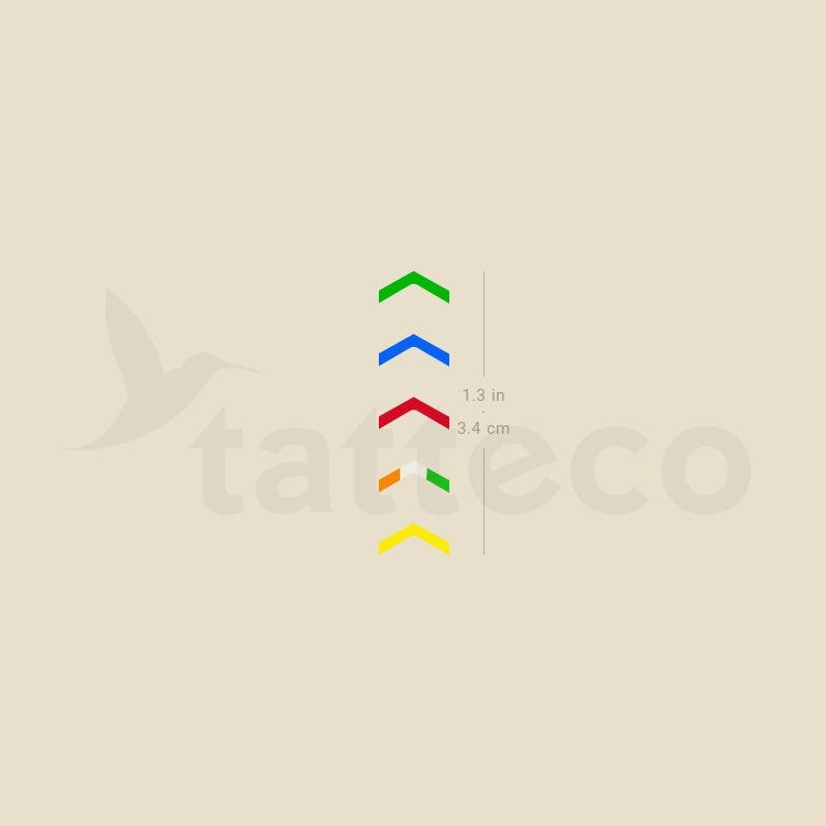 One Direction Mic Color Arrows Temporary Tattoo - Set of 3 – Tatteco