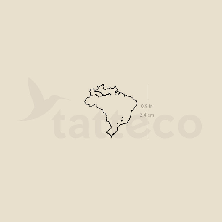 Brazil Map Outline Temporary Tattoo - Set of 3 – Tatteco