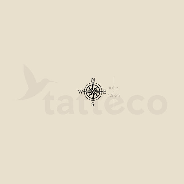 Tiny Compass Rose Temporary Tattoo - Set of 3 – Tatteco