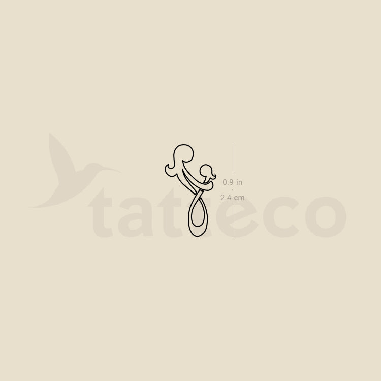 Mother Daughter Symbol Outline Temporary Tattoo - Set of 3 – Tatteco