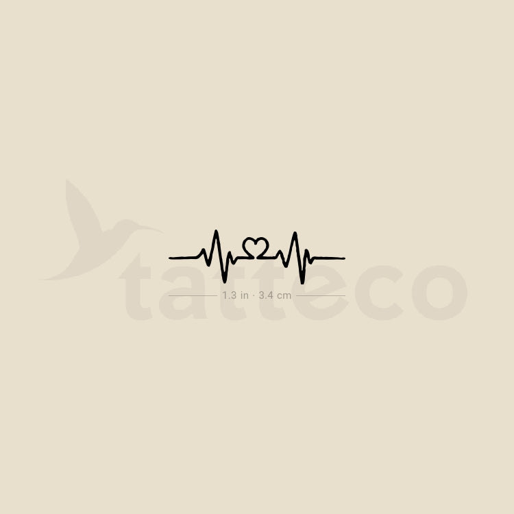 Small Heartbeat Heart Temporary Tattoo - Set of 3 – Tatteco