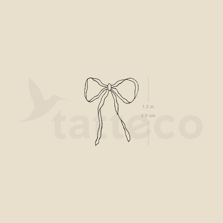 Fine Line Ribbon Bow Temporary Tattoo - Set of 3 – Tatteco