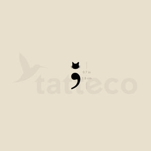 Semicolon Cat Temporary Tattoo - Set of 3 – Tatteco