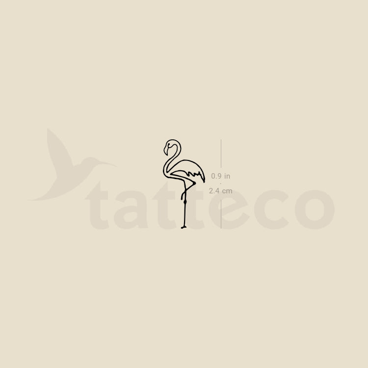 Single Line Flamingo Temporary Tattoo - Set of 3 – Tatteco