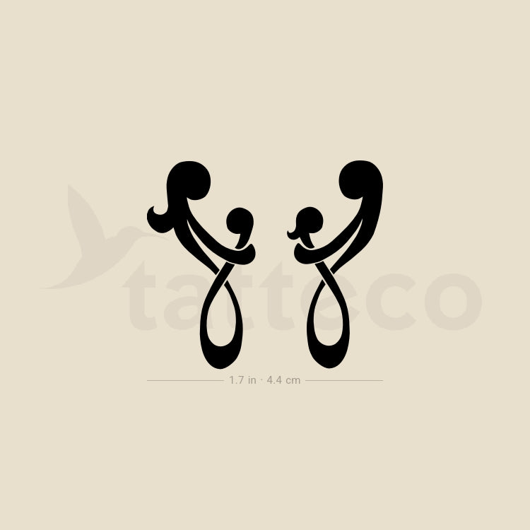 Small Parents And Children Symbol Temporary Tattoo - Set of 3 – Tatteco