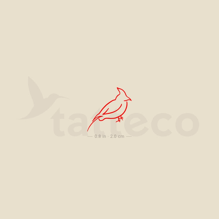 Red Cardinal Temporary Tattoo - Set of 3 – Tatteco