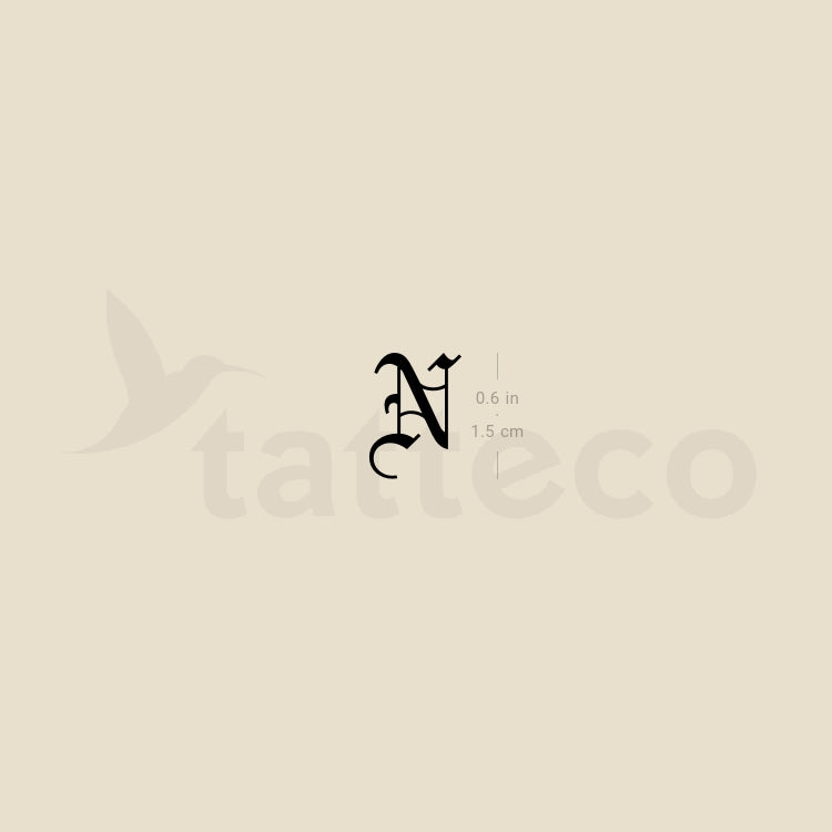 N Letter Tattoo Design