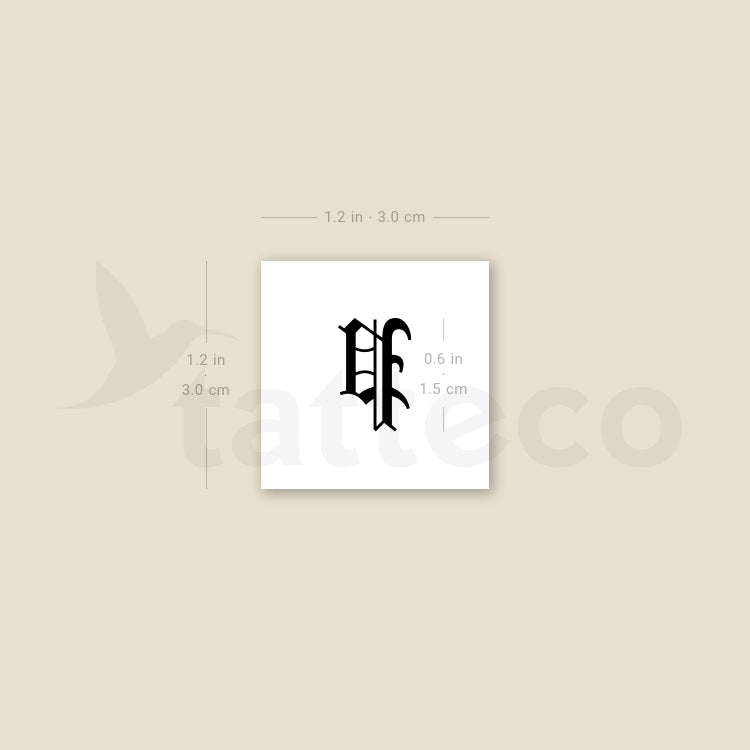Gothic P Letter Temporary Tattoo - Set of 3 – Tatteco