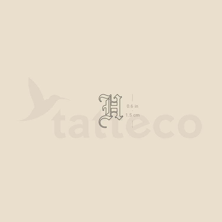 Old English H Letter Temporary Tattoo - Set of 3 – Tatteco