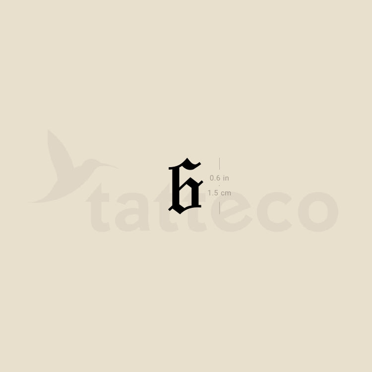 Gothic Style Number 6 Temporary Tattoo - Set of 3 – Tatteco