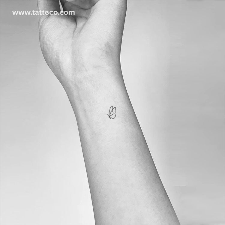 Butterfly lining tattoo | Orangetattooshop.com