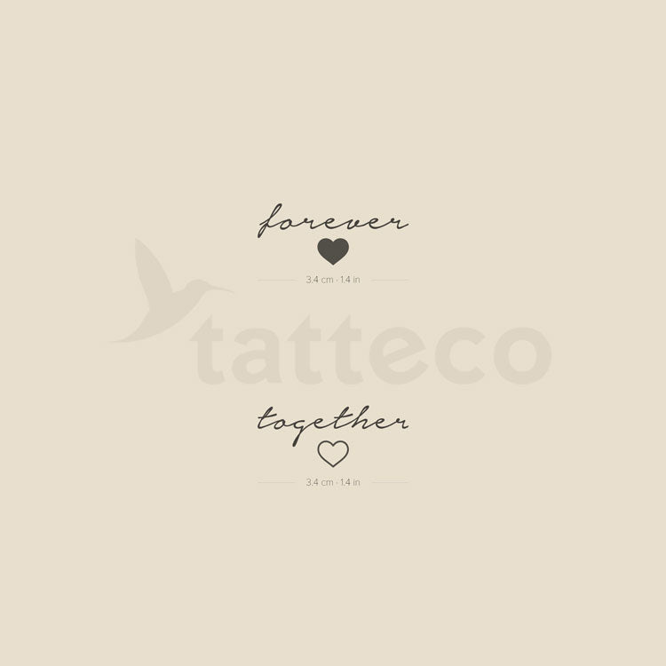 Matching Forever Together Temporary Tattoo - Set of 3+3 – Tatteco