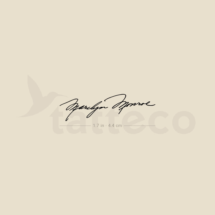 Marilyn Monroe Signature Temporary Tattoo - Set of 3 – Tatteco