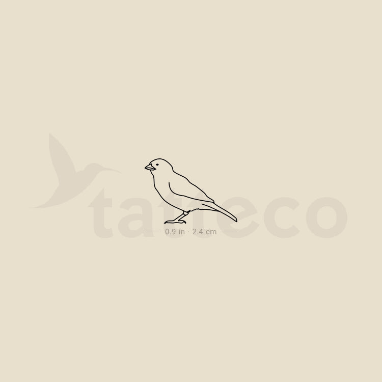 Simple Sparrow Outline Tattoo