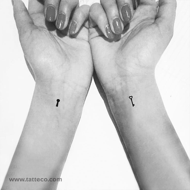 Matching Lock And Key Tattoos For Couples