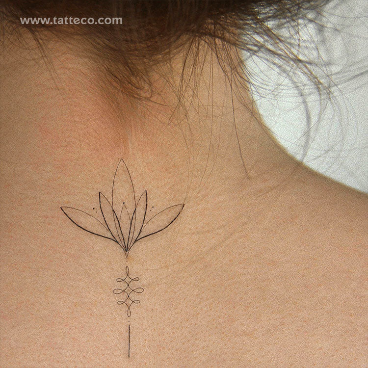 Lotus Flower Tattoo Lower Back